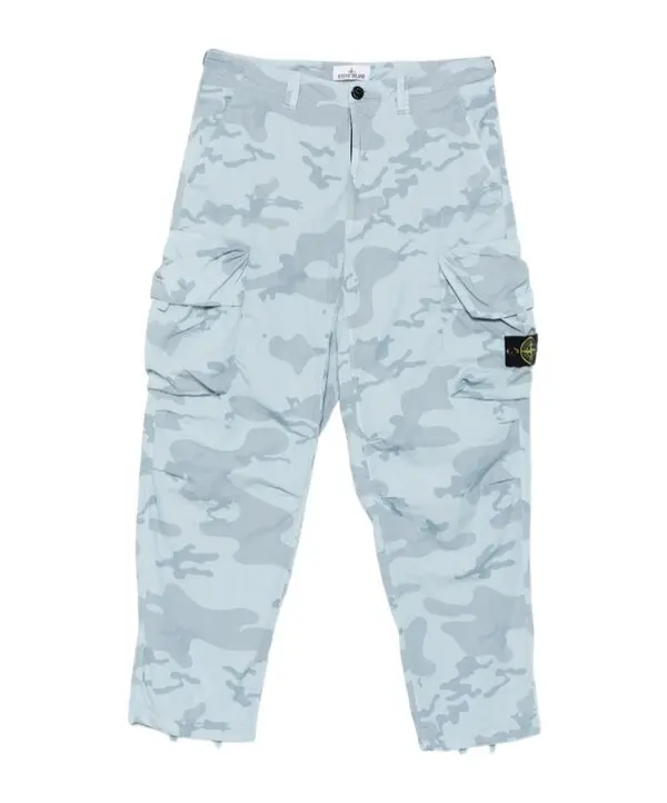 Stone Island Camouflage Print Cargo Trousers