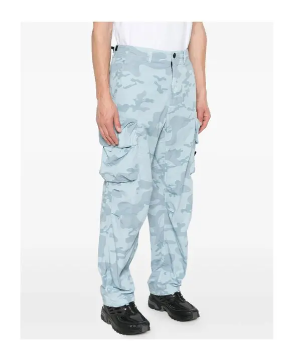 Stone Island Camouflage Print Cargo Trousers
