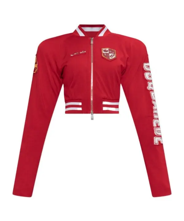 Dsquared2 Cropped Zip-up Sweatshirt With Padded Shoulders