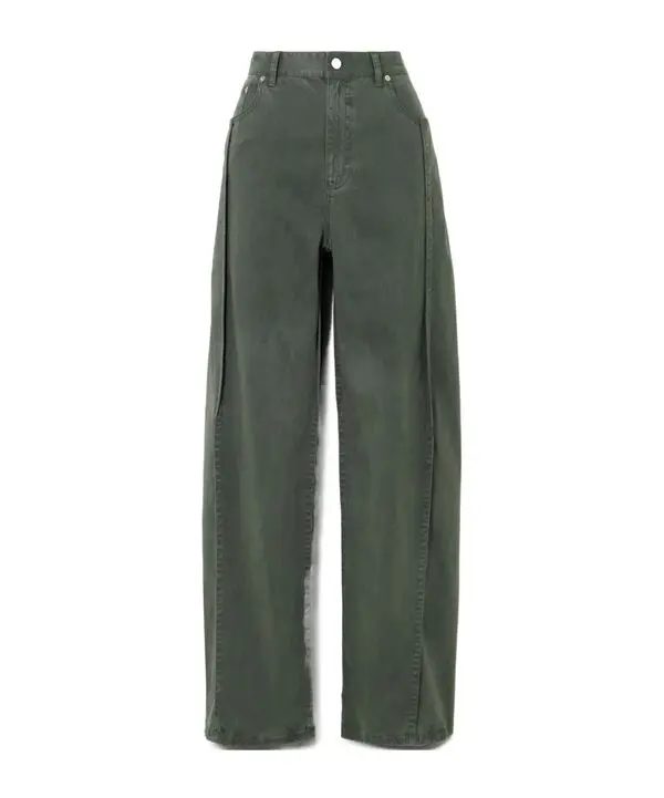Tibi Stretch-twill Wide-leg Pants - Black