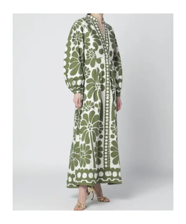 Farm Rio Floral Maxi Dress With Puffed Sleeves