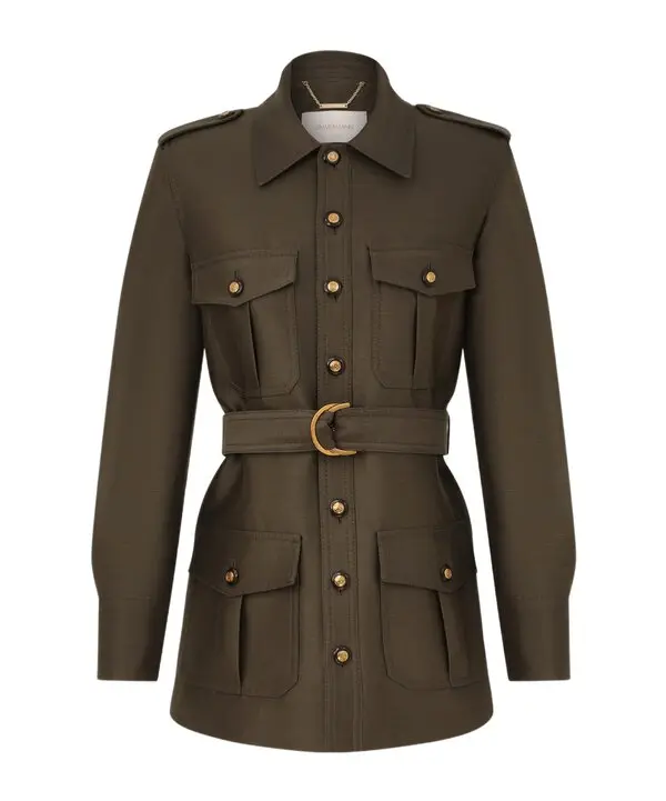 Zimmermann Belted Military Jacket - Green