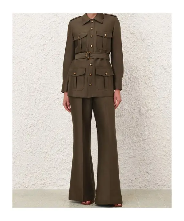 Zimmermann Belted Military Jacket - Green