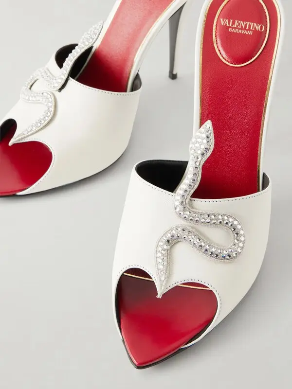 Valentino Garavani Coeur Vipère Embellished Slide Sandals