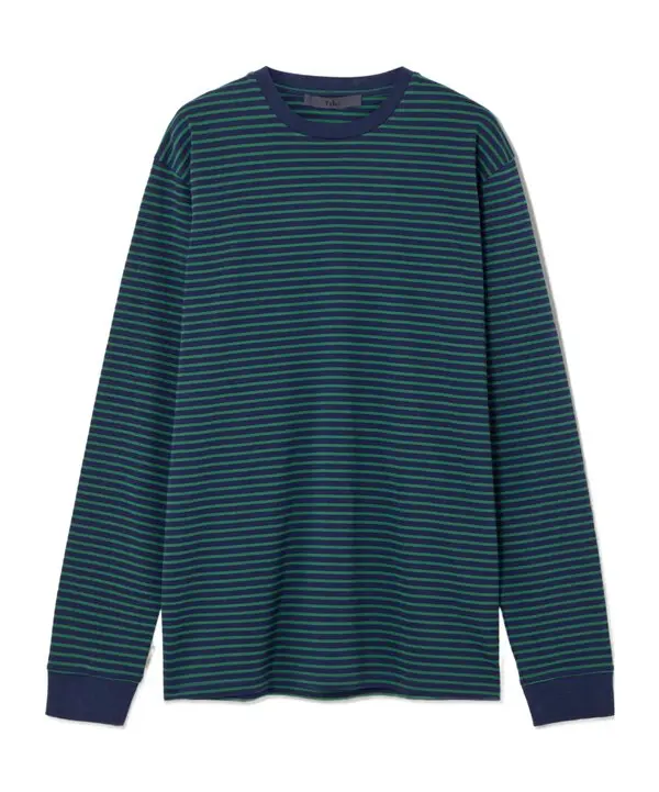 Tibi Striped Cotton-jersey Crewneck T-shirt - Blue