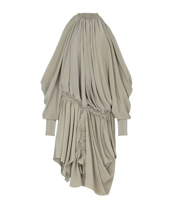 Balmain Draped Asymmetric Hem Dress