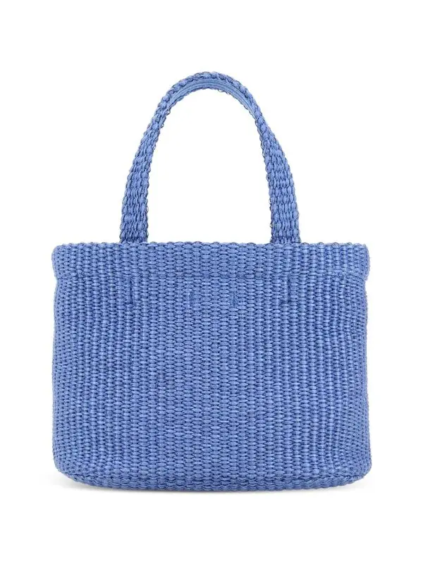 JIMMY CHOO Logo Embroidered Woven Tote Bag - Blue