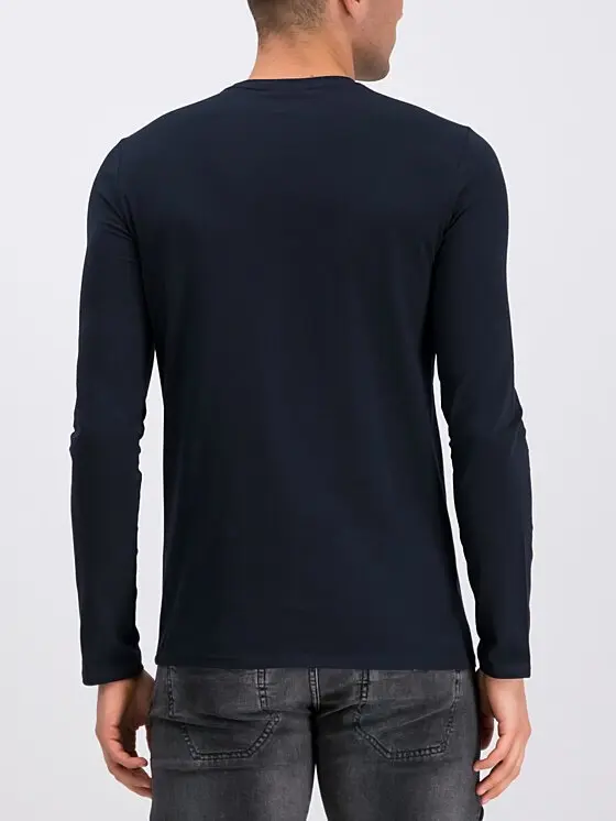 Emporio Armani Printed Logo Longsleeved T-shirt - Black