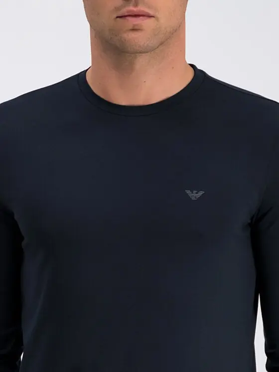 Emporio Armani Printed Logo Longsleeved T-shirt - Black