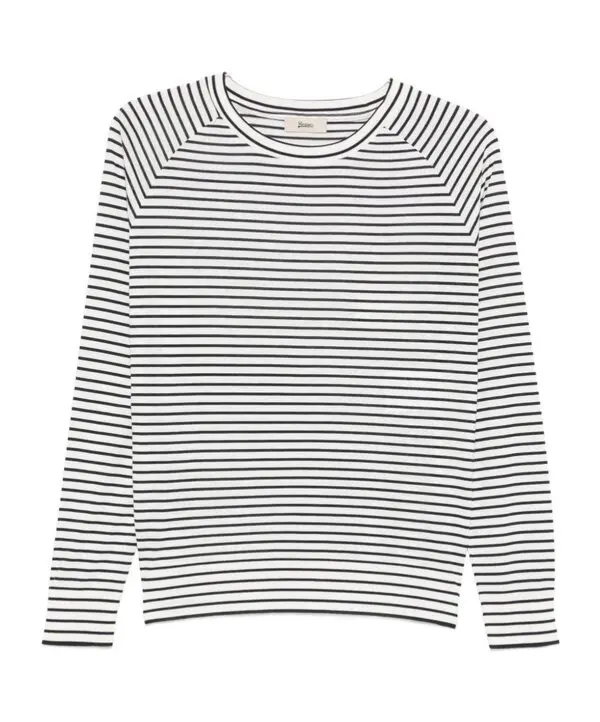 Herno Striped Long Sleeve Crewneck Top - No