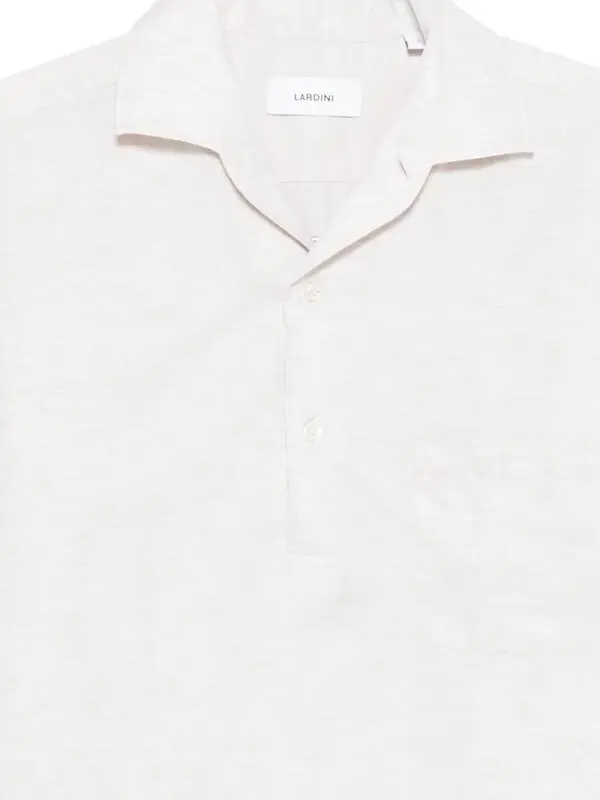 LARDINI Long Sleeved V-neck Polo Shirt - White