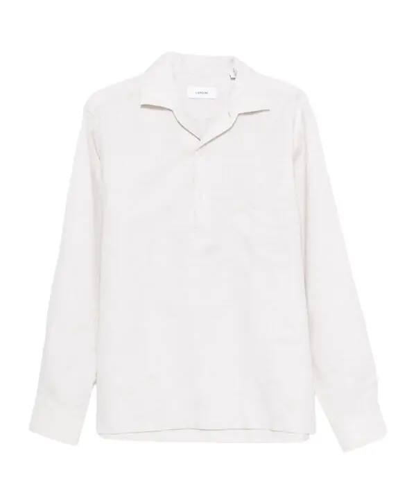 LARDINI Long Sleeved V-neck Polo Shirt