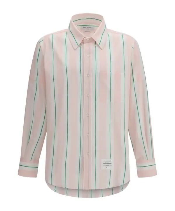 Thom Browne Striped Button-down Shirt - Light Pink
