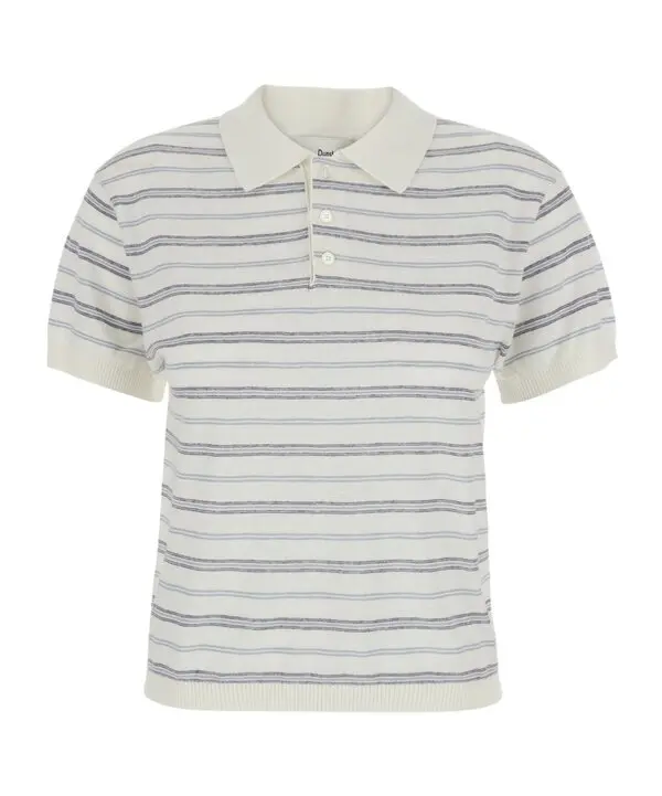 DUNST Striped Short-sleeve Polo Shirt - No