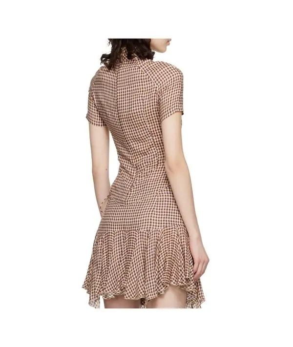 KNWLS Checked Mock Neck Top