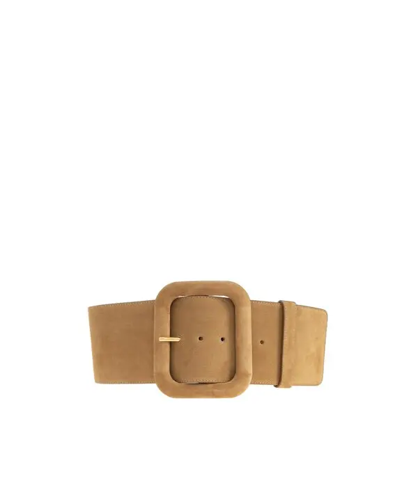 Ami Wide Buckle Belt - Brown