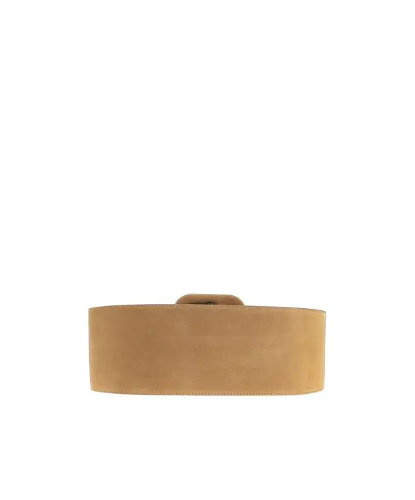 AMI Paris Wide Buckle Belt - Brown