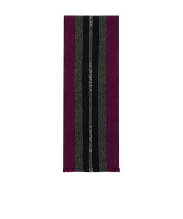 Emporio Armani Logo Inlaid Scarf - White