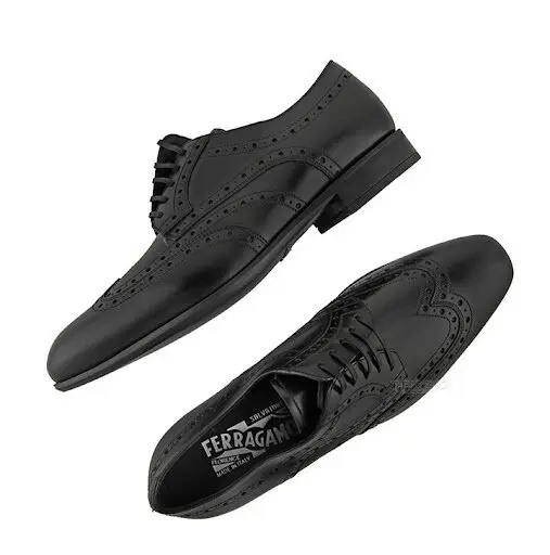 FERRAGAMO Wing Tip Derby Shoes