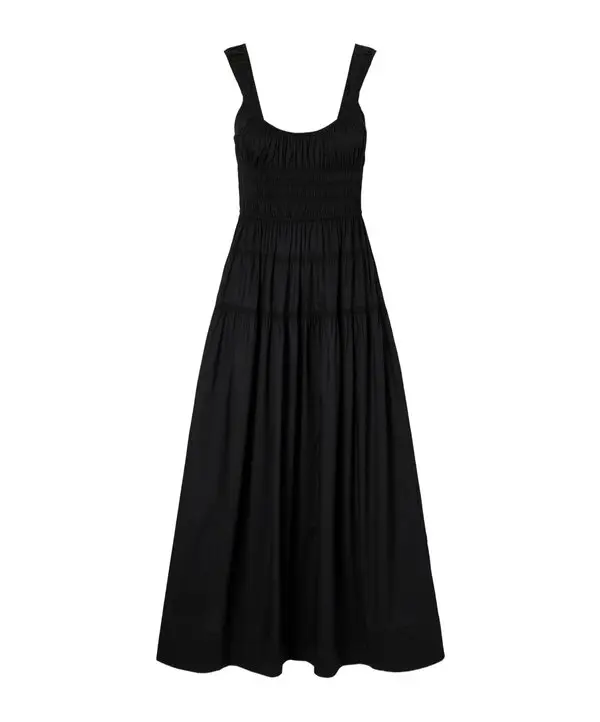 DÔEN Clover Pleated Midi Dress - Black