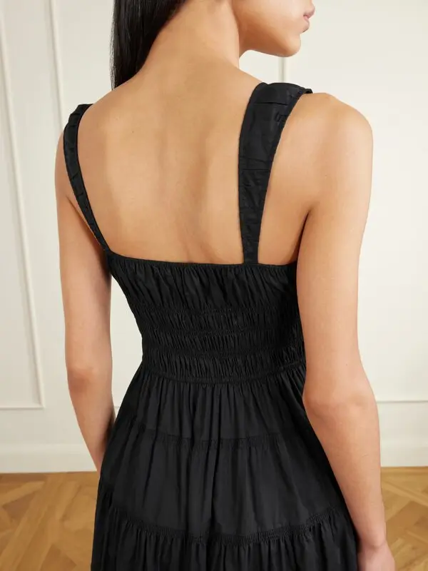 DÔEN Clover Pleated Midi Dress - Black