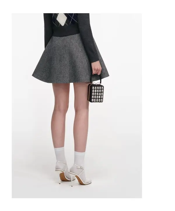 SELF-PORTRAIT Belted A-line Mini Skirt