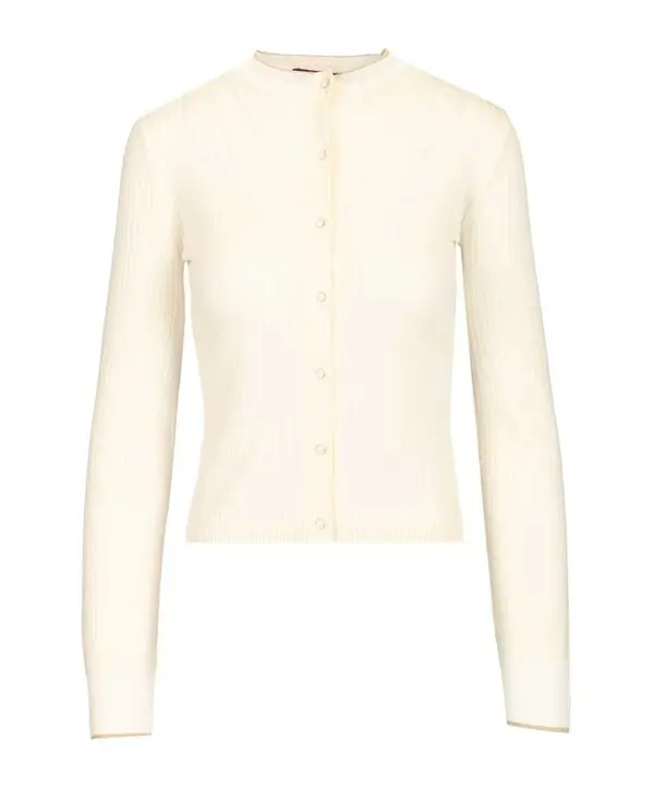 Max Mara Long-sleeved Knitted Cardigan - White
