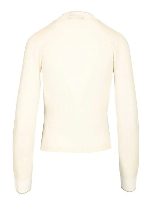 Max Mara Long-sleeved Knitted Cardigan - White