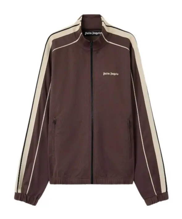 Palm Angels Logo Striped Track Jacket - Tan