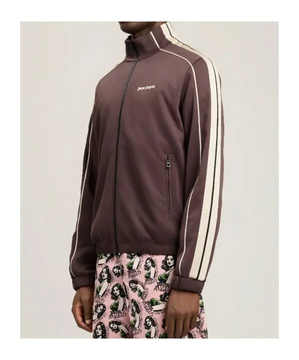 Palm Angels Logo Striped Track Jacket - Tan