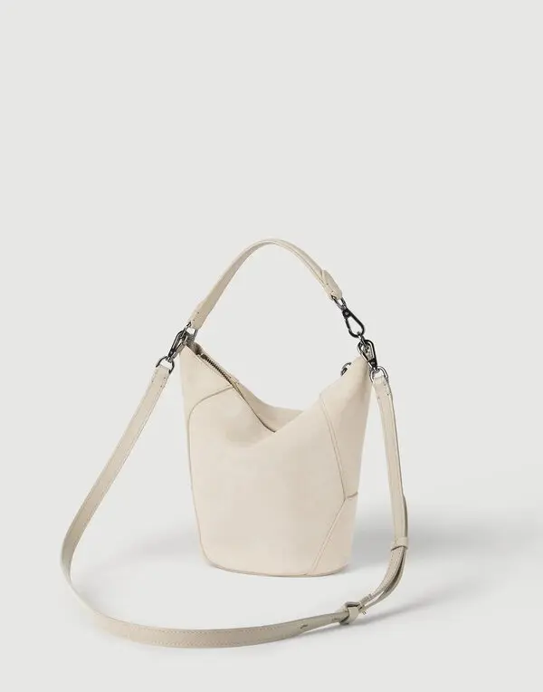 Brunello Cucinelli Suede Bucket Bag With Adjustable Strap