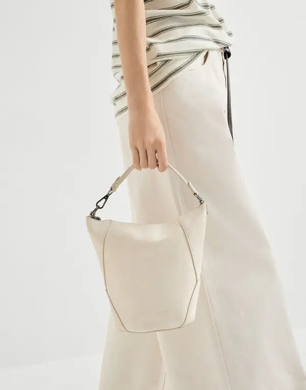 Brunello Cucinelli Suede Bucket Bag With Adjustable Strap