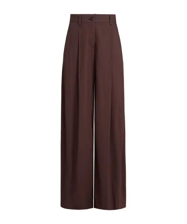 Brunello Cucinelli Pleated Wide-leg Trousers With Monili Detail - Red