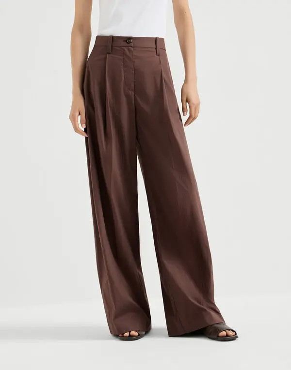 Brunello Cucinelli Pleated Wide-leg Trousers With Monili Detail - Red