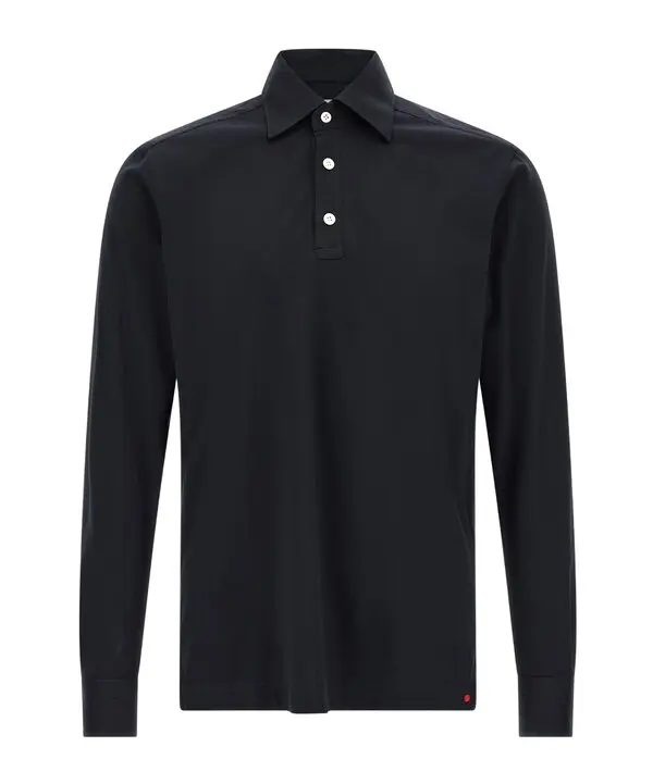 Kiton Positano Long-sleeve Polo Shirt - Blue