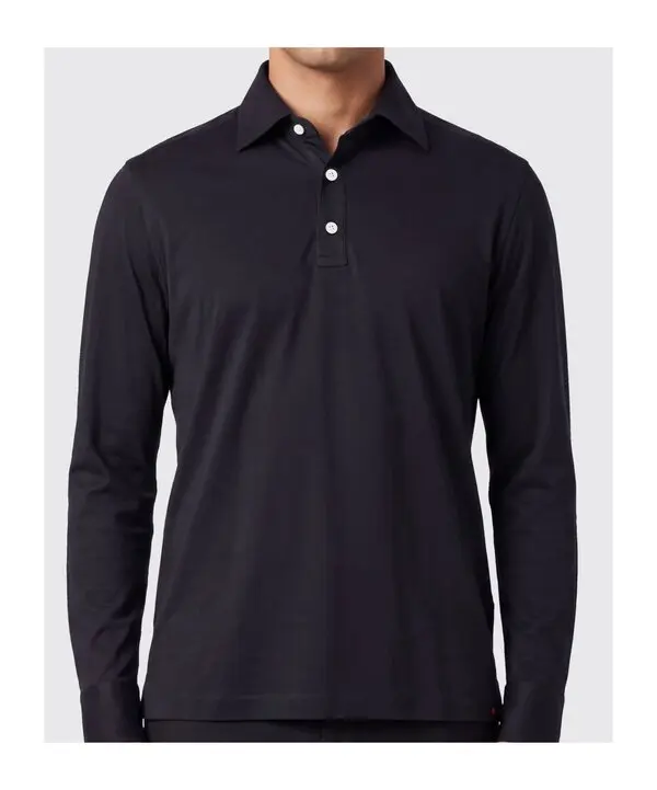 Kiton Positano Long-sleeve Polo Shirt - Blue