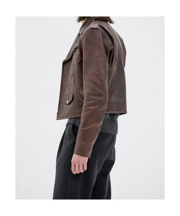 Auralee Leather Zip-detail Biker Jacket