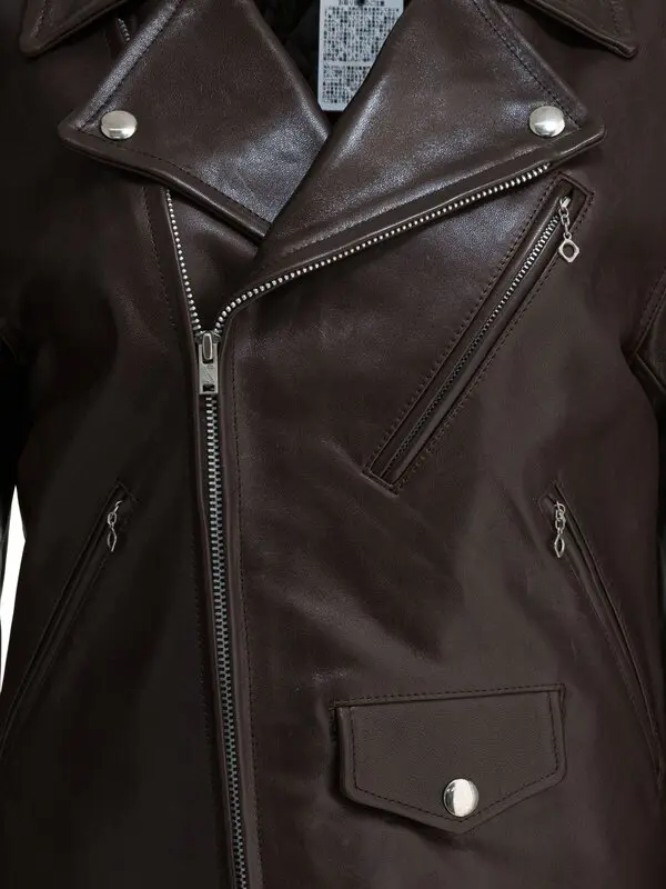Auralee Leather Zip-detail Biker Jacket