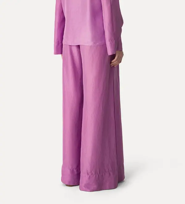 FORTE_FORTE Wide Leg Habotai Silk Drawstring Trousers - Burlesque