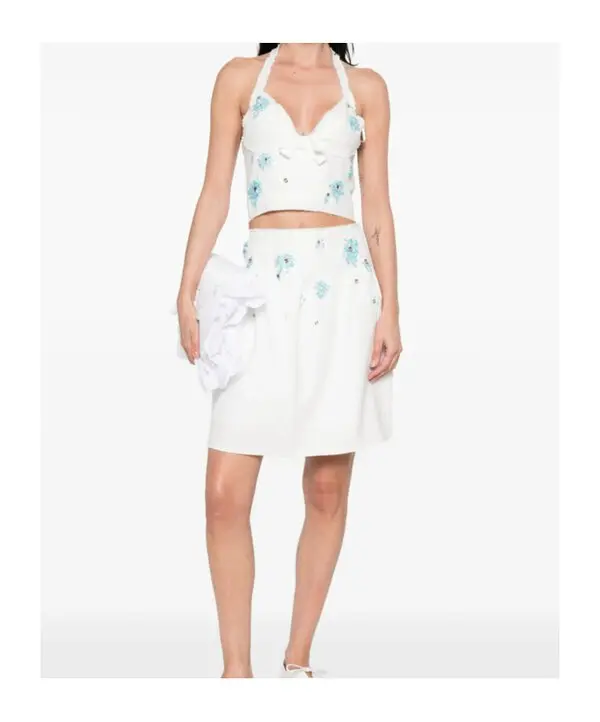 SHUSHU/TONG Sequin Embellished Pleated Mini Skirt