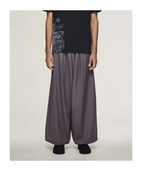 Y3 Pinstriped Drawstring Trousers - Grey