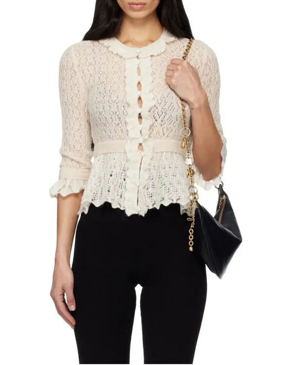 Chloé Ruffled Cropped Cardigan