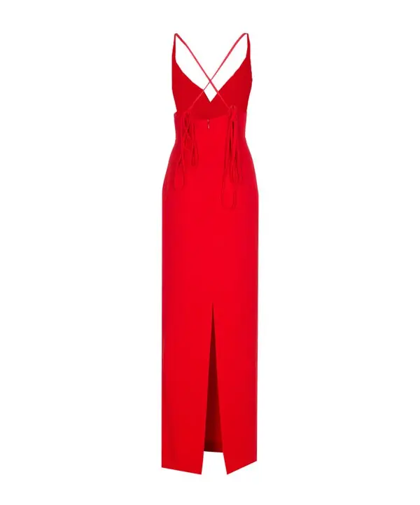 Solace Milly Backless V-neck Maxi Dress - Red