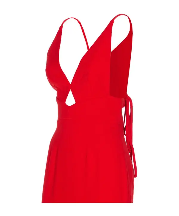 Solace Milly Backless V-neck Maxi Dress - Red