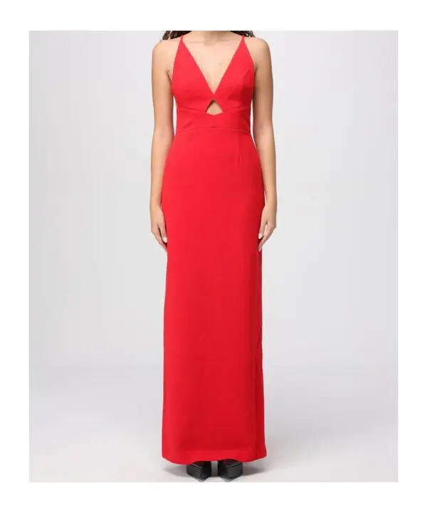 Solace Milly Backless V-neck Maxi Dress - Red