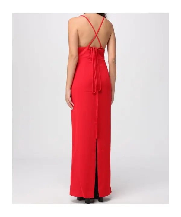 Solace Milly Backless V-neck Maxi Dress - Red