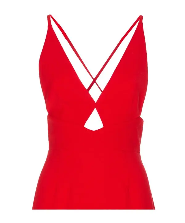 Solace Milly Backless V-neck Maxi Dress - Red