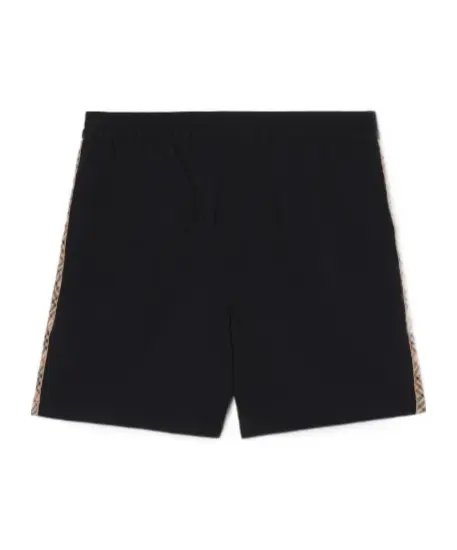 Burberry Check-trim Elasticated Waist Shorts - Black
