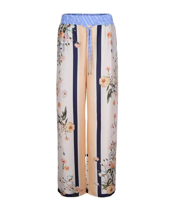 Liu Jo Floral Print Drawstring Palazzo Trousers