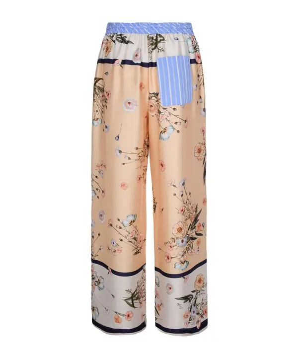 Liu Jo Floral Print Drawstring Palazzo Trousers